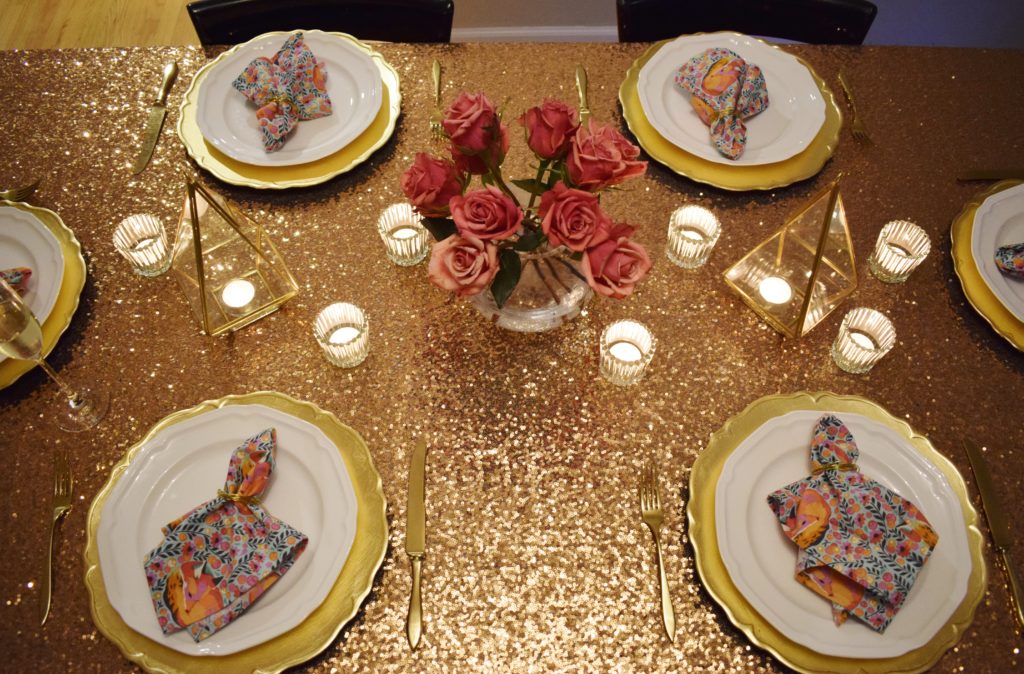 Rose Gold and Gold Birthday Dinner - The Well Dressed Table