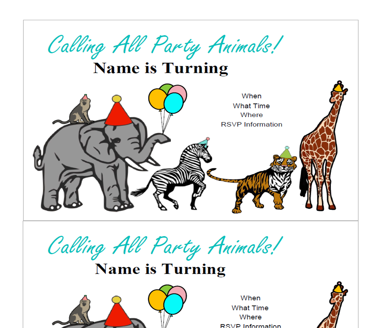 Party Animals take of this little ones second birthday party